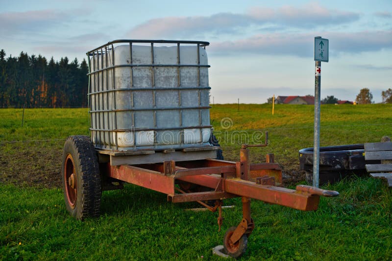 Small Tanker Trailer in the Field Stock Image - Image of agriculture ...