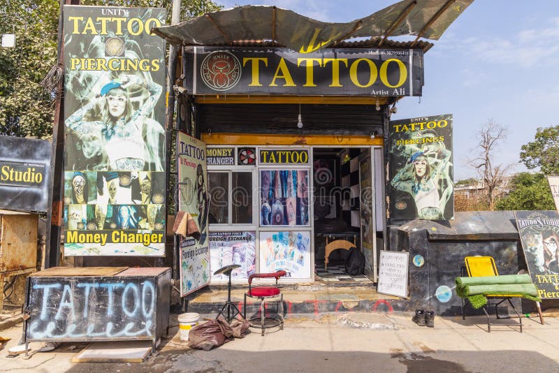 A Small Tattoo Studio in Pushkar Editorial Image - Image of business ...