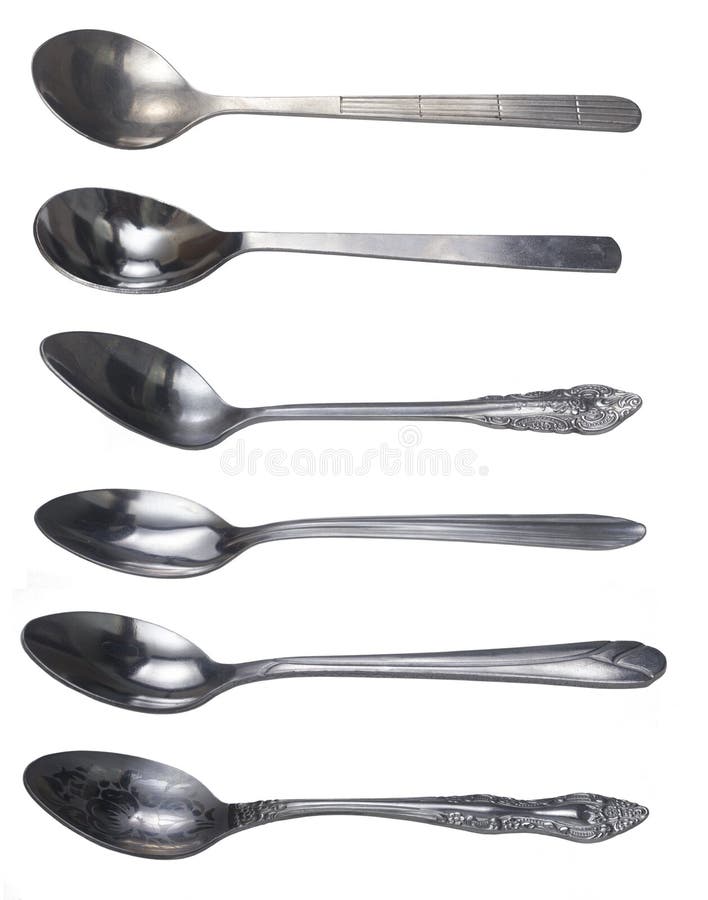 Small Tea Stainless Spoon Isolated Set Stock Image - Image of kitchen ...