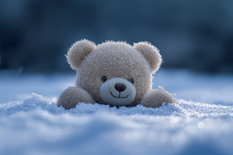 Small Teddy Bear is Sitting on a Blanket. Stock Image - Image of ...