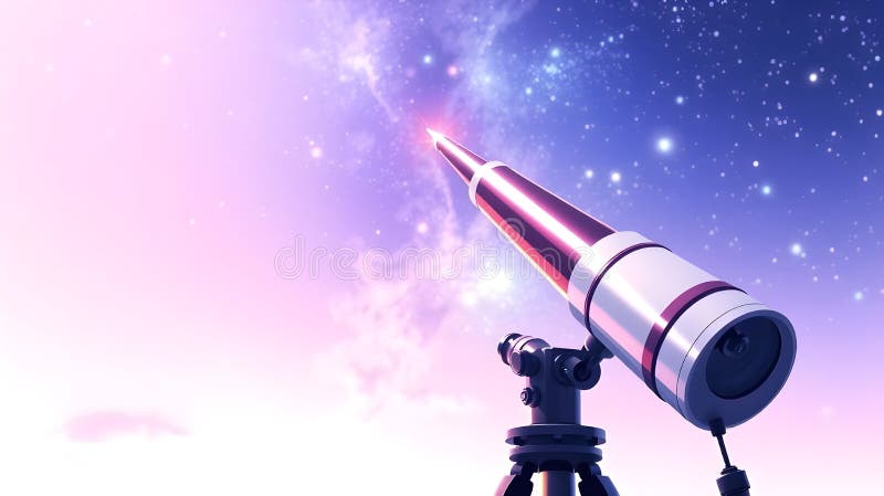 A Small Telescope, Isolated on a White Backdrop Stock Illustration ...