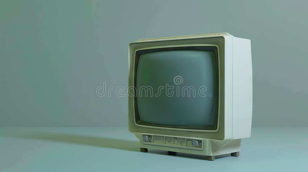 A Small Television is Shown on a Table Stock Image - Image of monitor ...