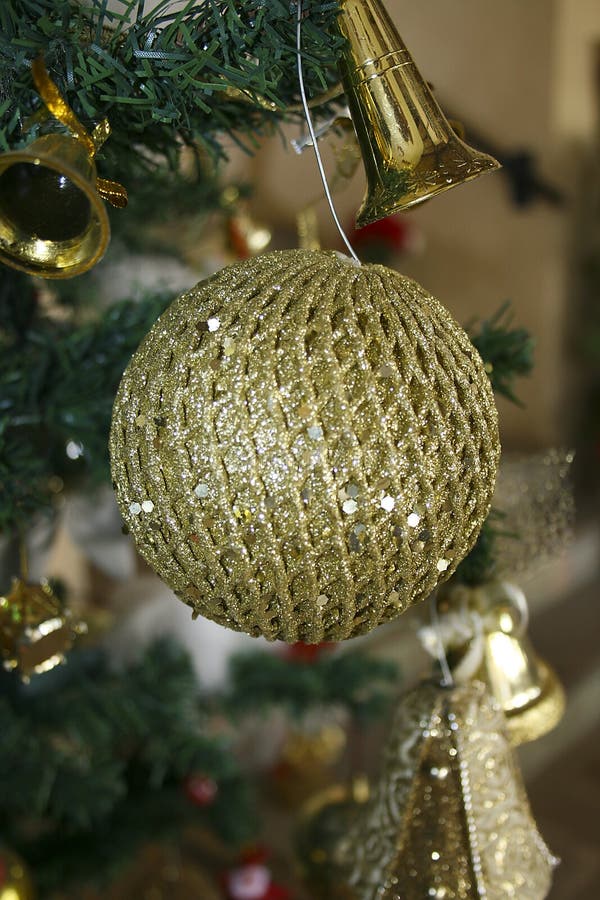 Small Decorative Bauble on a Christmas Tree Stock Photo - Image of ...