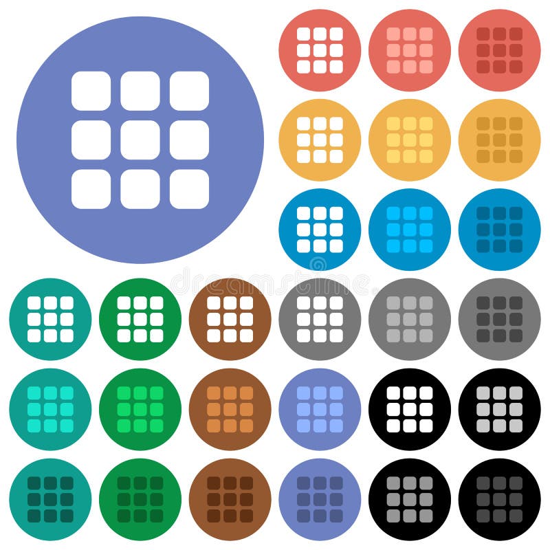 Small Thumbnail View Mode Round Flat Multi Colored Icons Stock Vector ...