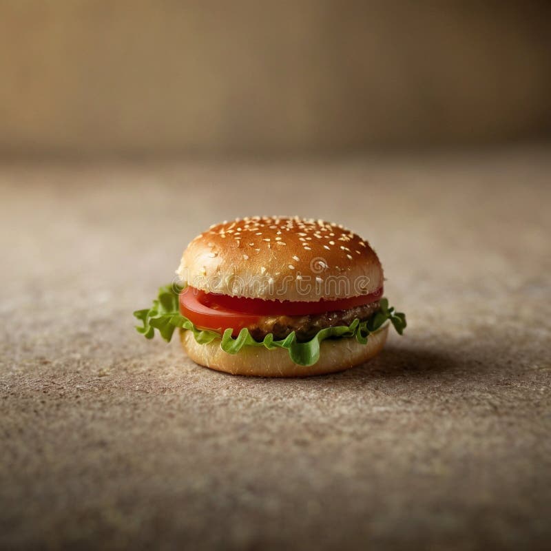 Small Tiny Little Hamburger Cheeseburger Fast Food Burger Stock ...