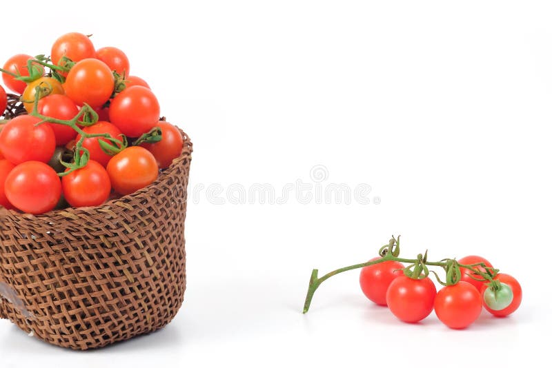 Small Tomato Spill Out of Basket.Food Stock Photo - Image of organic ...