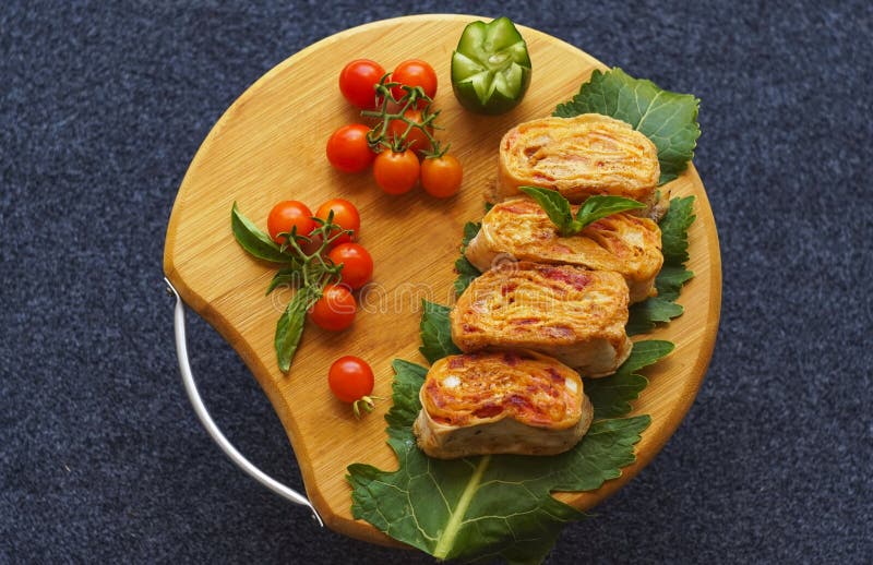 Small Tomatoes and Lavash on the Board Stock Image - Image of dinner ...