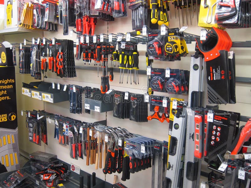 Tools for sale in a store. editorial stock photo. Image of display ...