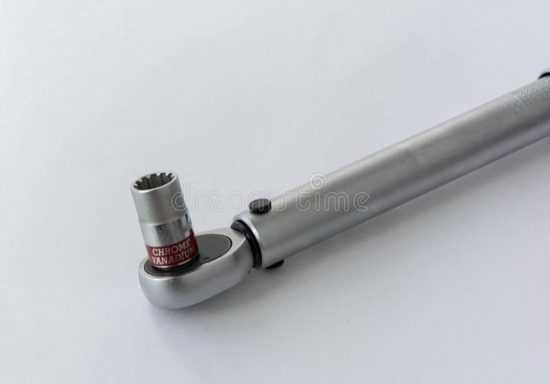 Small Torque Wrench Ratchet with Cap Heads Isolated on White Background ...