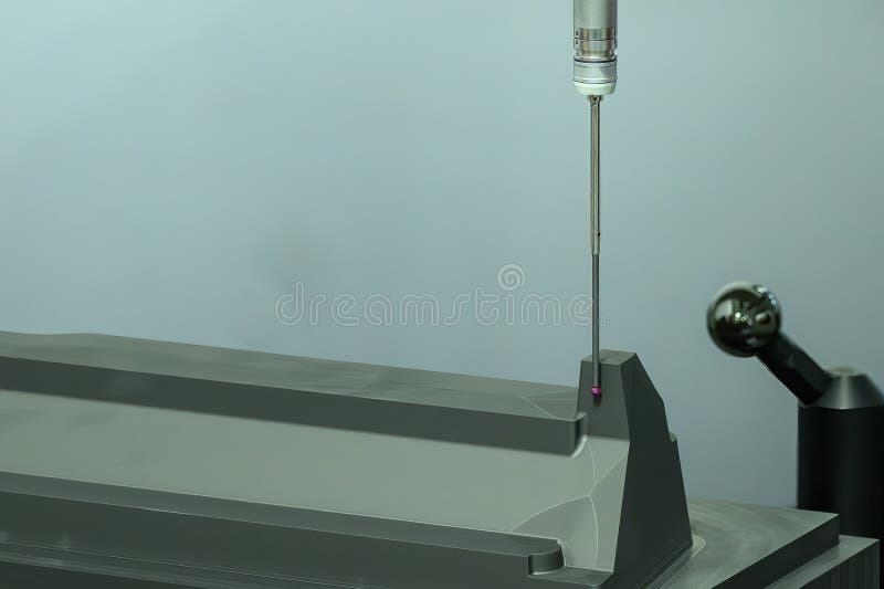 The Small Touching Probe Measuring the Graphite Electrode Parts Stock ...
