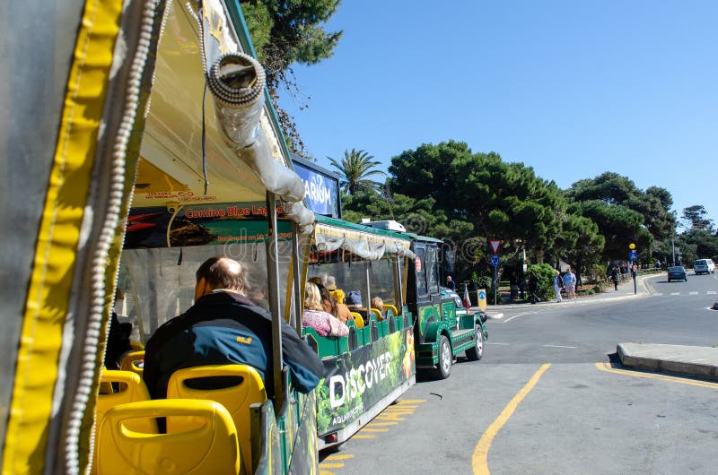 Small Tourist Sightseeing Train from Back Editorial Photo - Image of ...