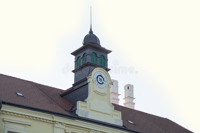 Small Tower with a Clock on an Old Building Stock Photo - Image of ...
