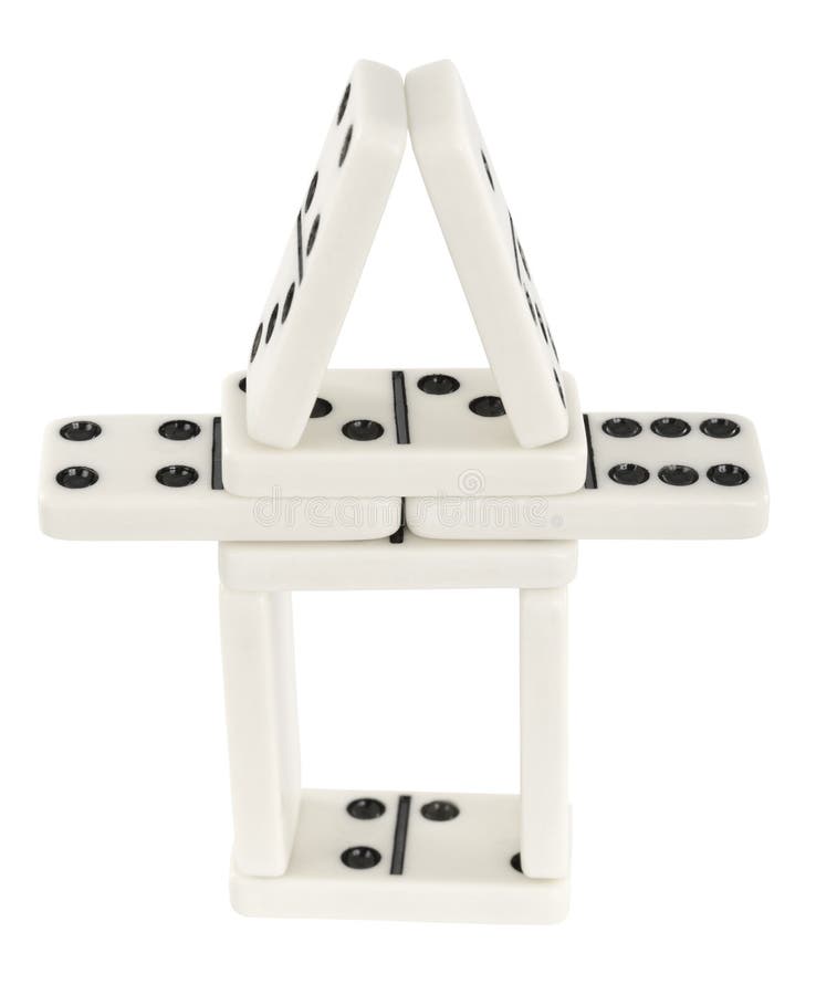 Small Tower Made of Dominoes Bones Stock Image - Image of lofty ...