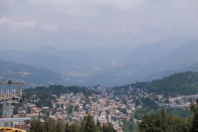 A Small Town in the Alps Mountains of Italy Stock Image - Image of ...