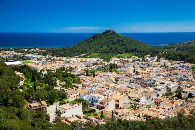 The small town Capdepera stock image. Image of roof, balearic - 56893383