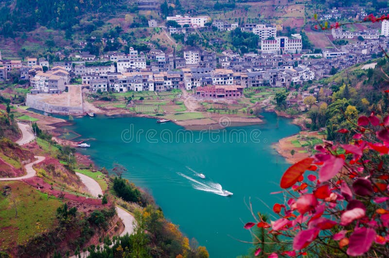 Small Town at Edge of Yangtze River Stock Image - Image of delicate ...