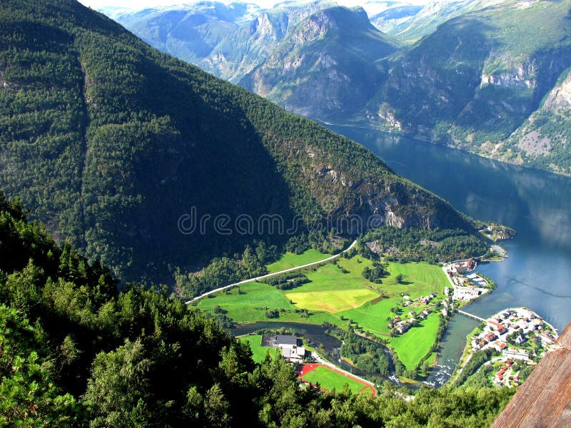 A small town by the fjord stock image. Image of landscape - 27540875