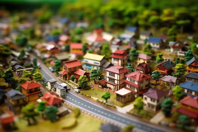 A Small Town with a Lot of Houses and Trees. Generative AI Image. Stock ...