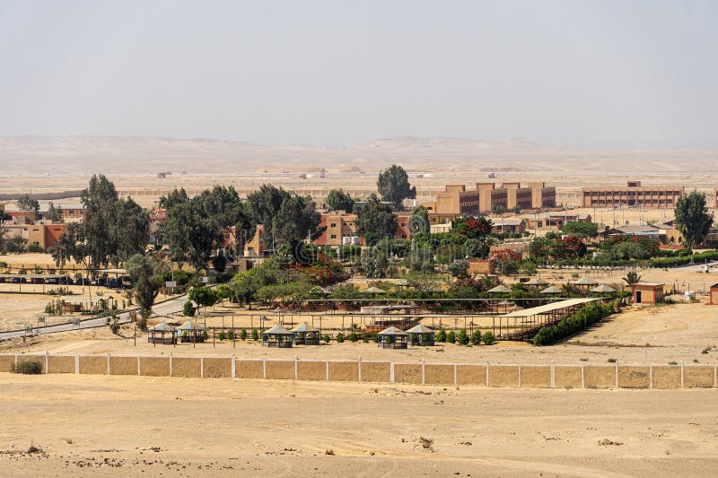 Small Town in the Middle of the Desert Surrounded by a High Fence Stock ...