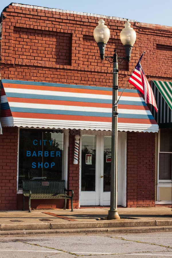 Small town old barber shop stock image. Image of pole - 31944113