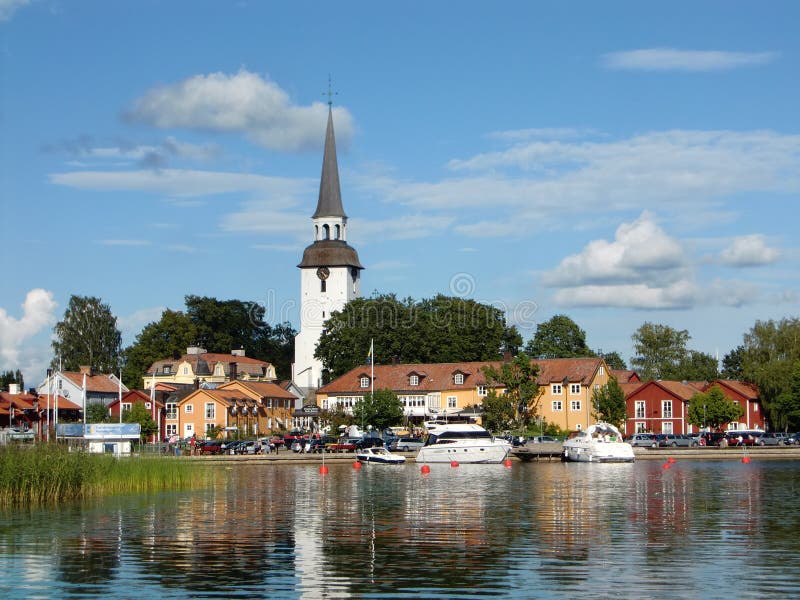 A small town in Sweden editorial stock photo. Image of scandinavia ...