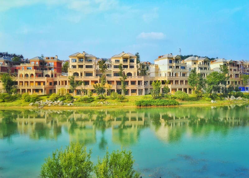 Small town view stock image. Image of nature, summer - 81950043