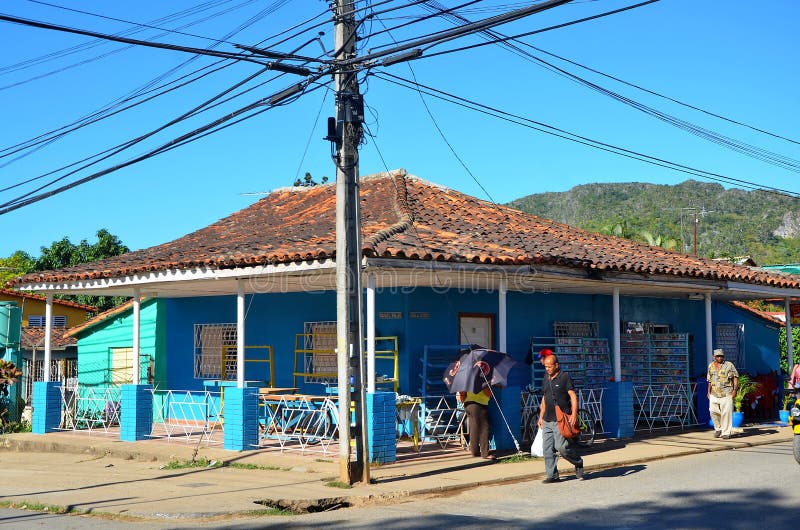 Small Town Vinales and Colonial House, Cuba Editorial Photography ...