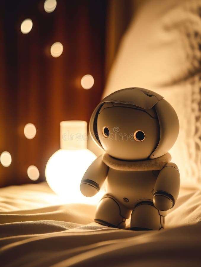 A Small Toy Sitting on Top of a Bed. AI Generative Image. Stock ...