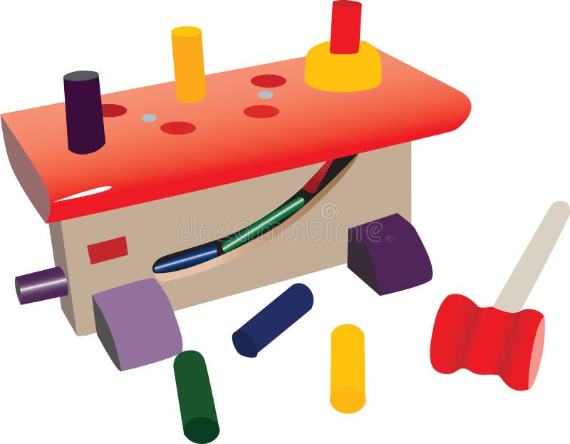 Small Toy Workshop, with Plastic Tools Stock Illustration ...