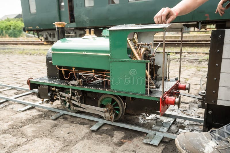 Miniature steam train stock image. Image of vehicle - 121372419