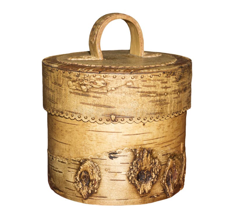 Small Traditional Round Birchbark Box Stock Photo - Image of ancient ...