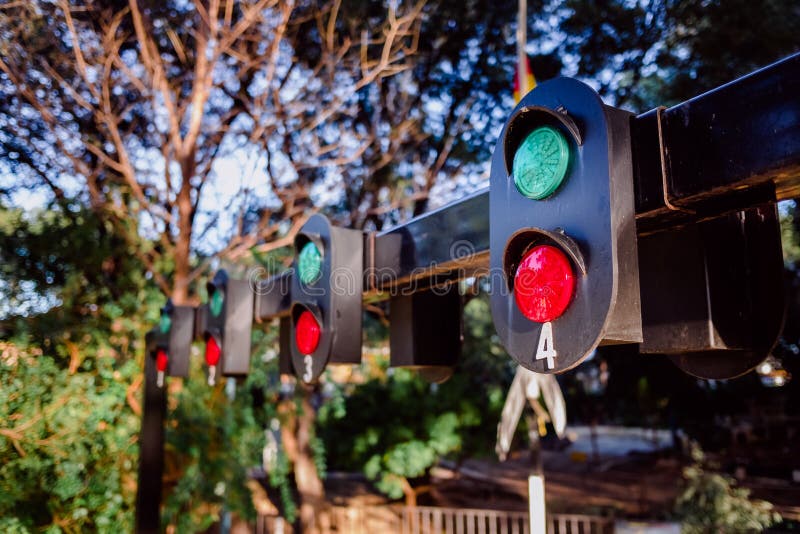 Small Traffic Light in Line with Numbers Stock Image - Image of move ...
