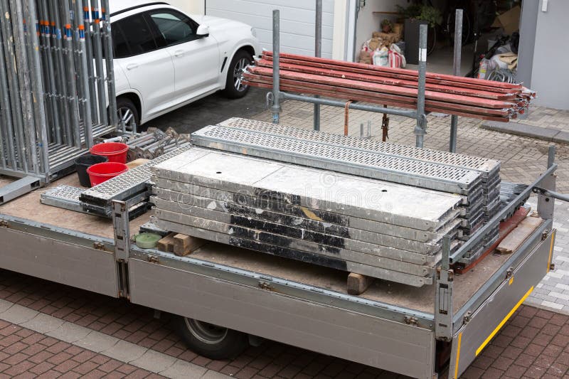 Small Trailer Transporting Construction Material for Building a New ...