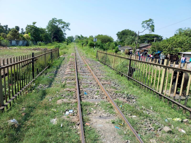 Small Train Rail Track in India Stock Image - Image of transportation ...