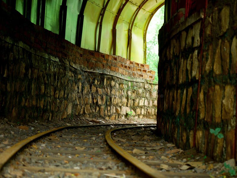 Small Train Roots with Cave Architecture View Stock Image - Image of ...