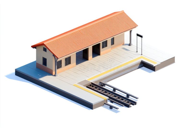 A Small Train Station with a Distinctive Red Roof and a Quiet ...