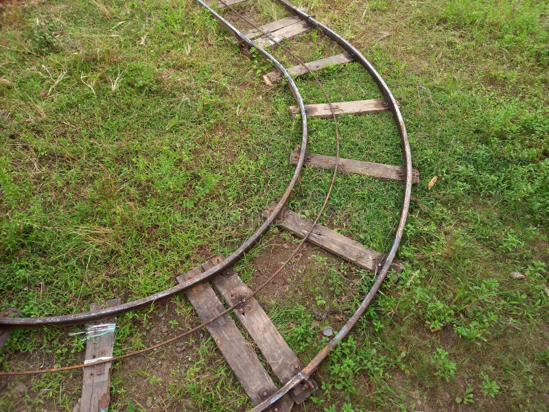 Small Train Tracks Children& X27;s Games in the Grass Stock Photo ...