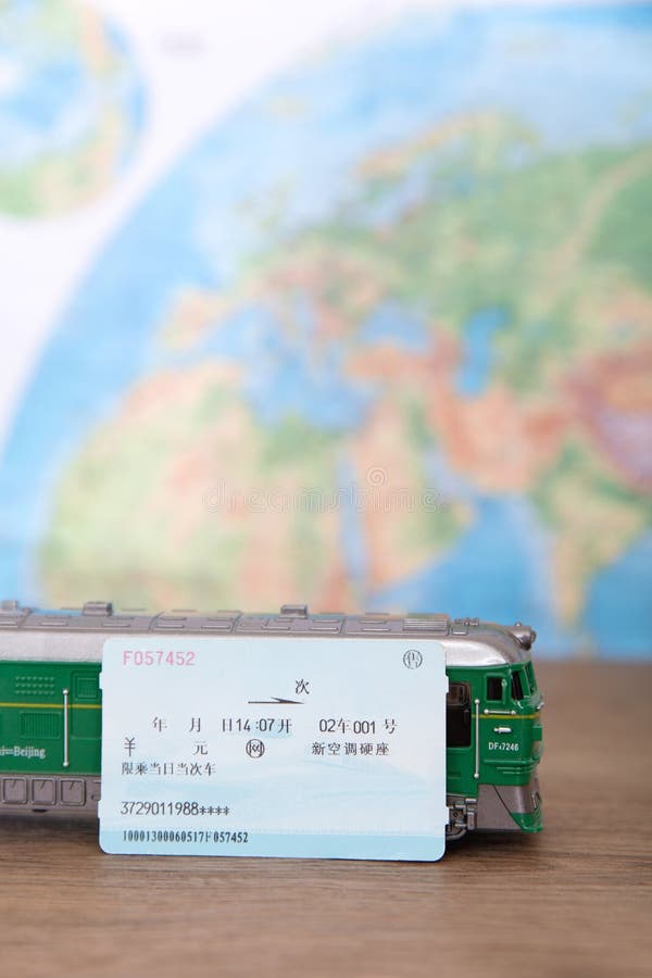 Small Train and Train Ticket Concept during Chinese Spring Festival ...