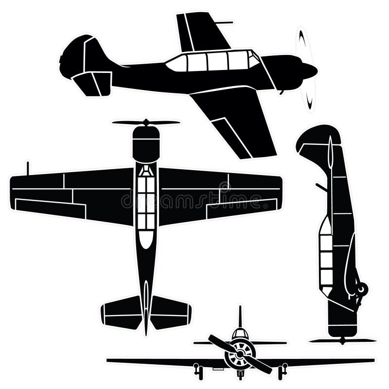 Small Training Airplane Vector Set Stock Vector - Illustration of ...