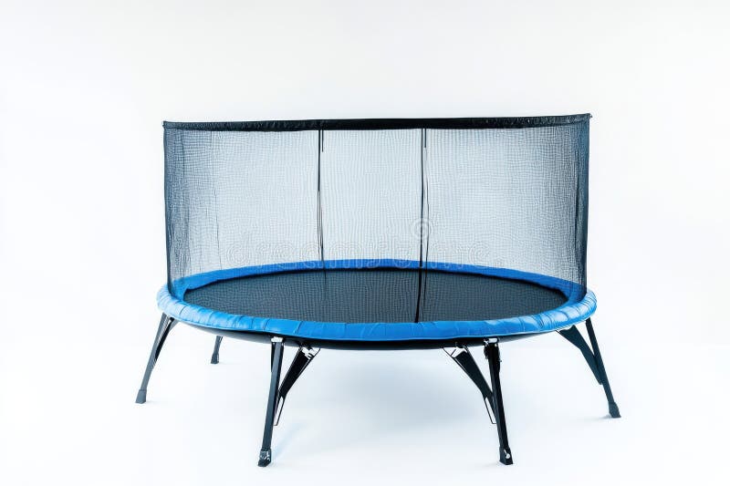 Small Trampoline with Safety Net on a Clean White Background Showcasing ...