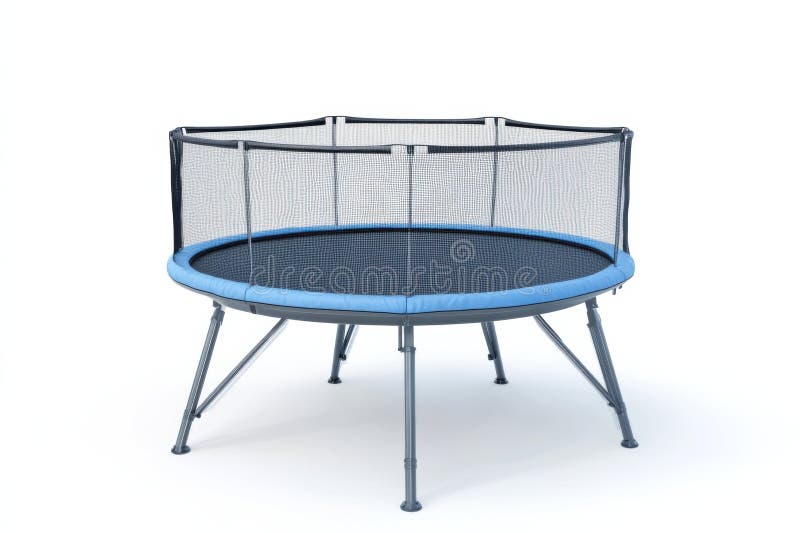 Small Trampoline on a White Background Showcasing Safety Net and Sturdy ...