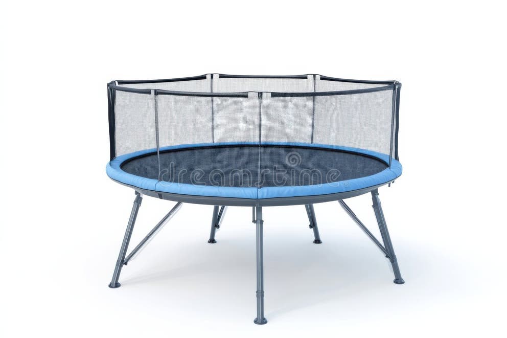 Small Trampoline on a White Background Showcasing Safety Net and Sturdy ...