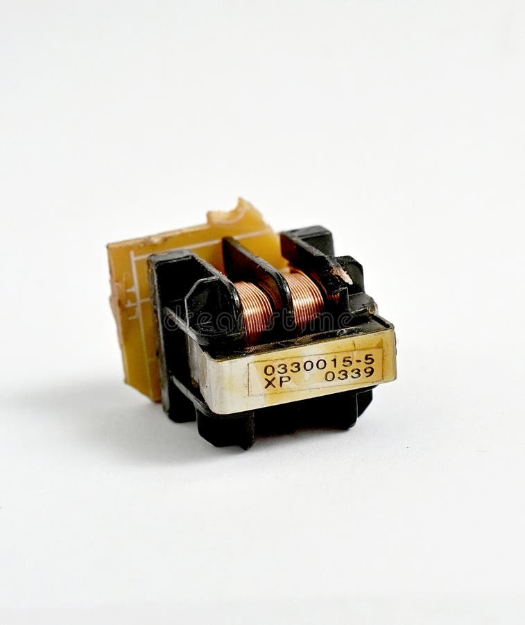 Small Transformer, Part of a Vintage Device Stock Image - Image of coil ...