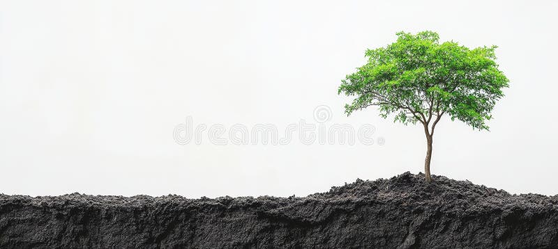 Small Tree, Big Growth a Lonely Tree Standing Tall Against a Stark ...