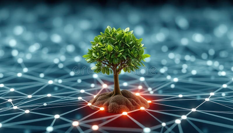 Small Tree ESG Principles in Connected Network. Eco Friendly, Ethical ...