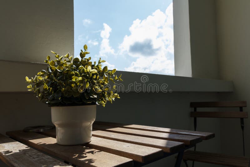 Modern Window with the View of the City and Sea Stock Image - Image of ...