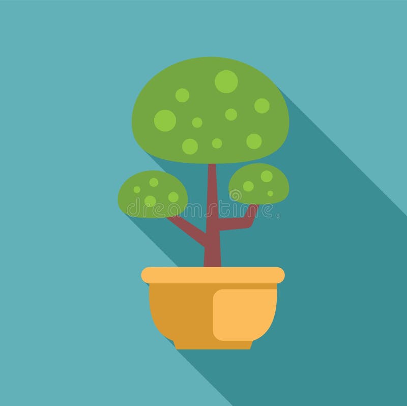 Small Tree Growing in a Pot Casting a Long Shadow Stock Vector ...