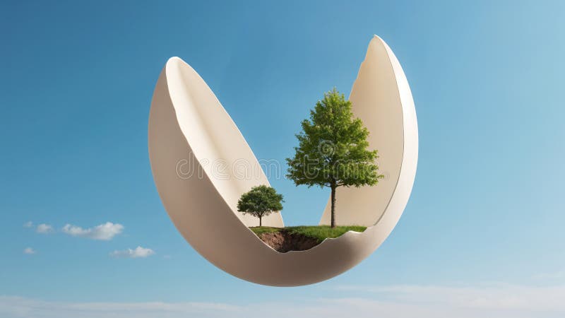 Small Tree that Grows Inside an Egg Shell As a Pot, on a White ...
