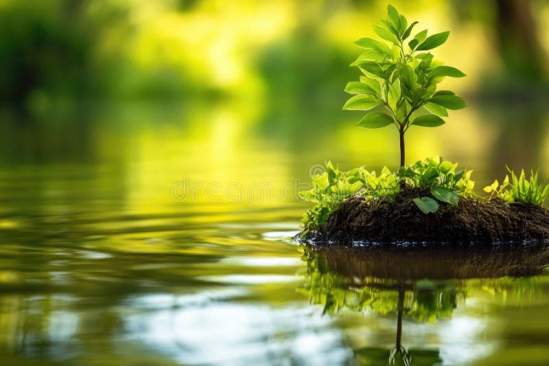 A Small Tree Grows Out of a Rocky Outcropping, Surrounded by Nothing ...