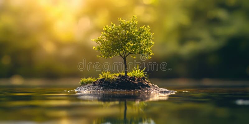 Small tree on island stock photo. Image of tranquility - 378282116
